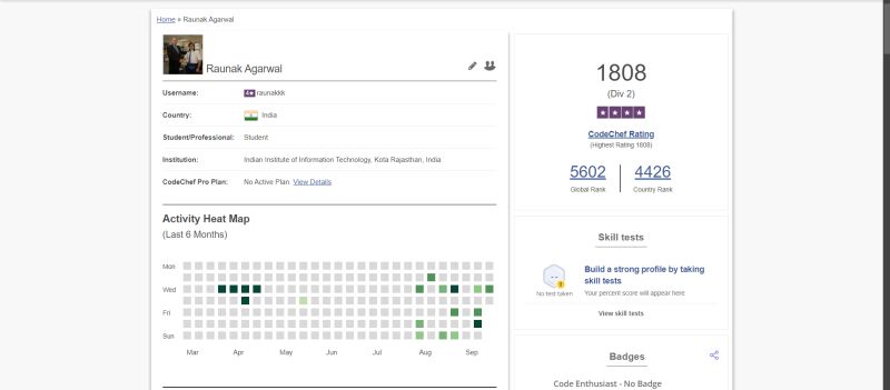 Raunak Agarwal on LinkedIn: #codechef #4star #competitiveprogramming # ... Raunak Agarwal on LinkedIn: #codechef #4star #competitiveprogramming # ...