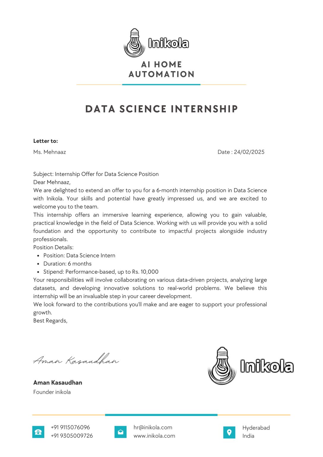 #datascience #internship #machinelearning #ai #inikola | Mehnaaz Shaik #datascience #internship #machinelearning #ai #inikola | Mehnaaz Shaik