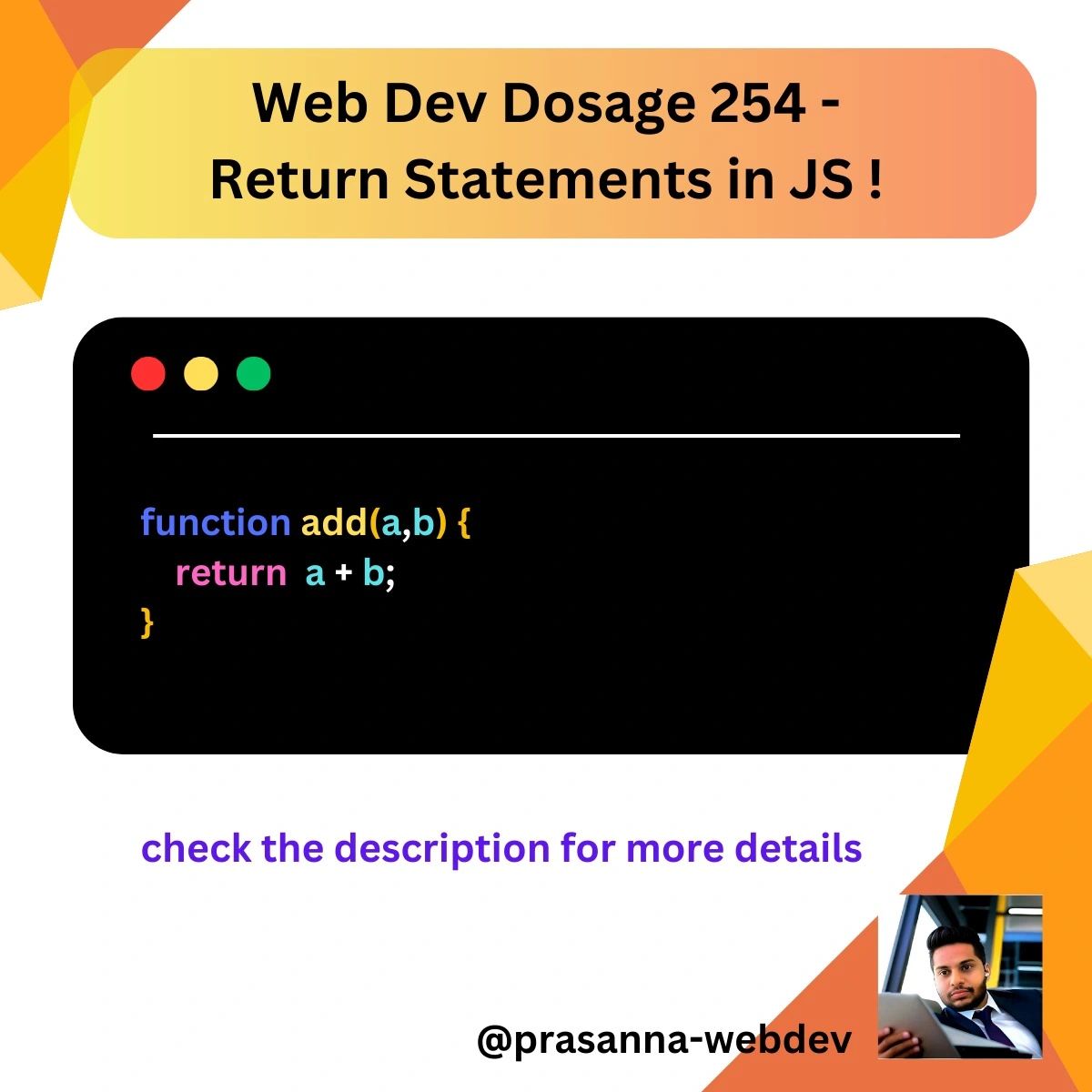 How to use return statements in JavaScript | Prasanna D posted on the ... How to use return statements in JavaScript | Prasanna D posted on the ...