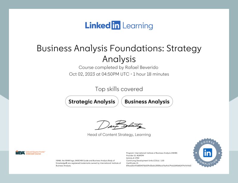 Rafael Beverido on LinkedIn: Certificate of Completion Rafael Beverido on LinkedIn: Certificate of Completion