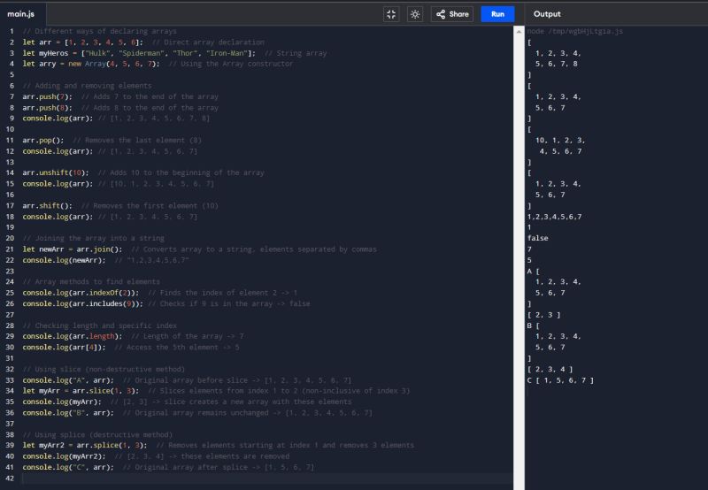 Pankaj Dabgar on LinkedIn: 💡 Learning JavaScript Arrays - Part 1 ... Pankaj Dabgar on LinkedIn: 💡 Learning JavaScript Arrays - Part 1 ...