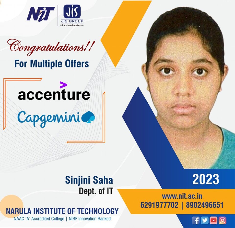 Narula Institute of Technology on LinkedIn: #placement2023 #placement # ... Narula Institute of Technology on LinkedIn: #placement2023 #placement # ...