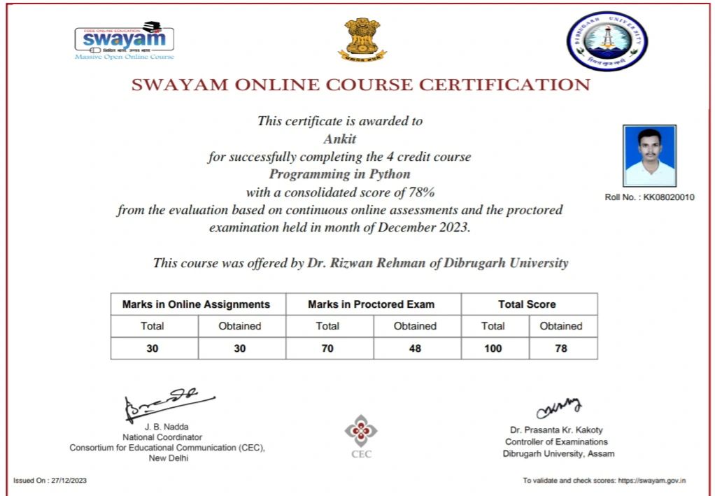 Ankit Shalgar on LinkedIn: Just completed the Programming in Python ... Ankit Shalgar on LinkedIn: Just completed the Programming in Python ...