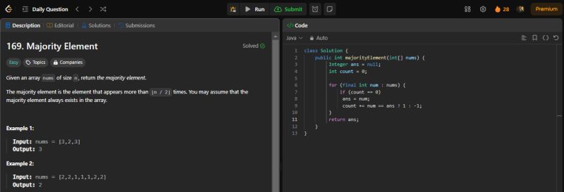 LeetCode's algorithm for finding majority element | Deepesh Saxena ... LeetCode's algorithm for finding majority element | Deepesh Saxena ...