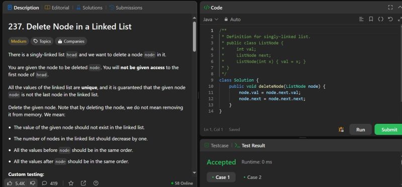 #100daysofcode #leetcodechallenge #dsawithedslash #day69 #deletenode ... #100daysofcode #leetcodechallenge #dsawithedslash #day69 #deletenode ...