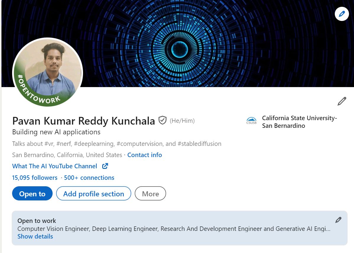 Pavan Kumar Reddy Kunchala on LinkedIn: #linkedin #ai #computervision # ... Pavan Kumar Reddy Kunchala on LinkedIn: #linkedin #ai #computervision # ...