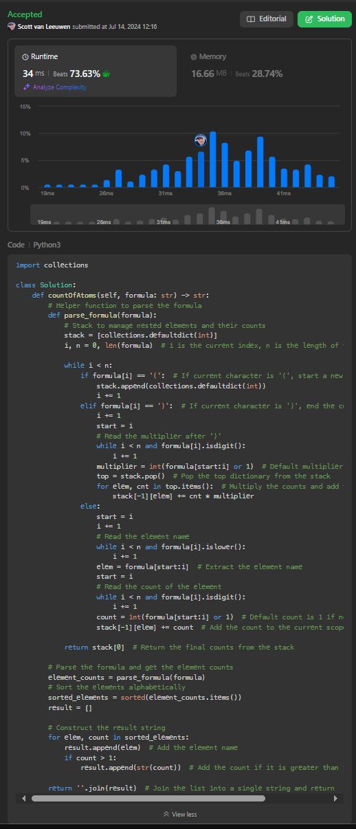 🚀 Cracking the Chemical Formula Challenge on LeetCode! | Scott van Leeuwen 🚀 Cracking the Chemical Formula Challenge on LeetCode! | Scott van Leeuwen