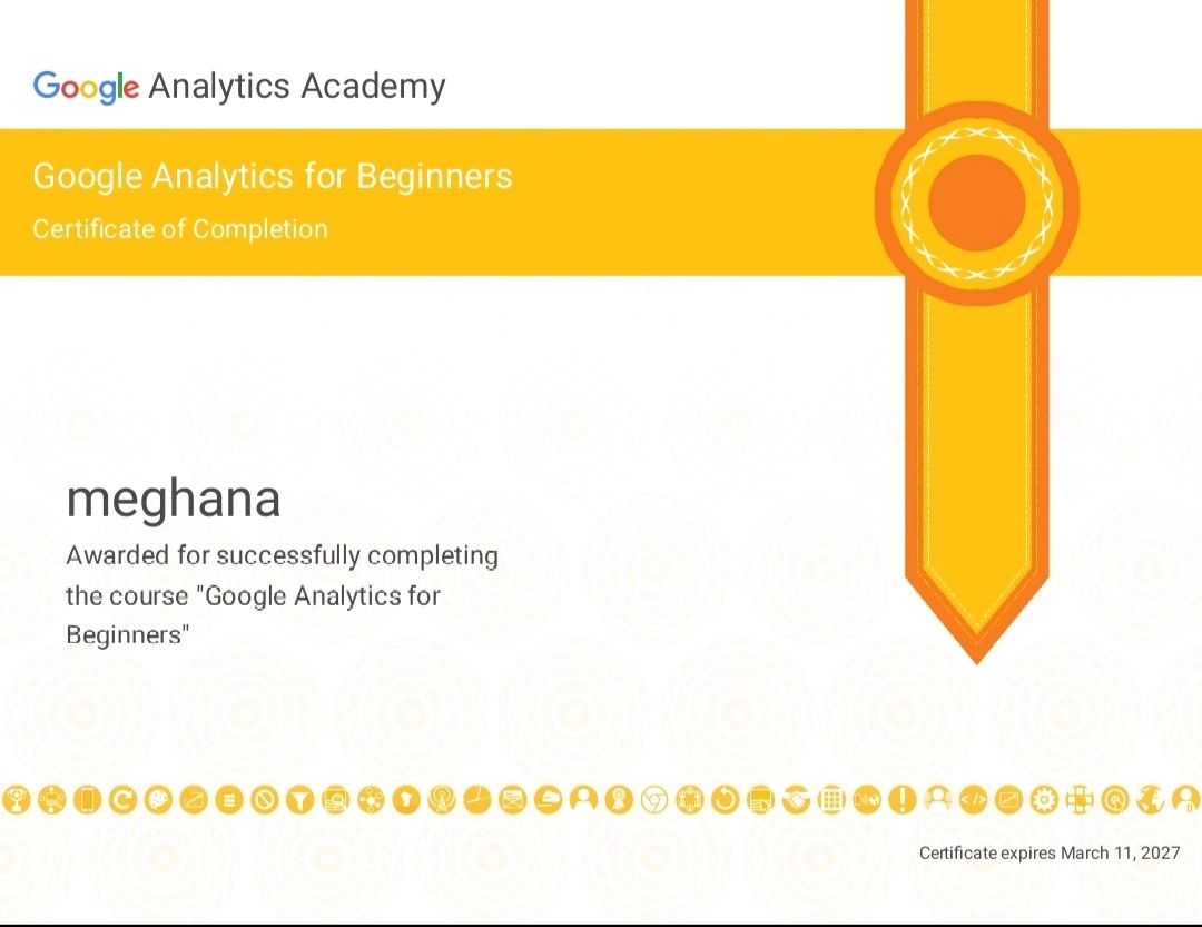 certification by Google Analytics academy for completion of the course ... certification by Google Analytics academy for completion of the course ...