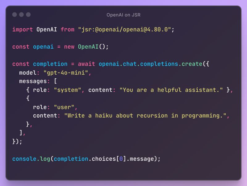 #deno #nodejs #javascript #typescript #webdevelopment #jsr #openai | Deno #deno #nodejs #javascript #typescript #webdevelopment #jsr #openai | Deno