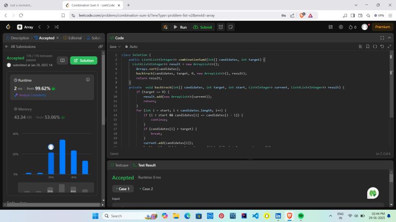 Manoj E on LinkedIn: 🔥 Problem Solving in LeetCode: Combination Sum II ... Manoj E on LinkedIn: 🔥 Problem Solving in LeetCode: Combination Sum II ...