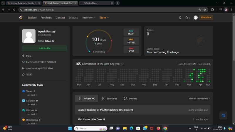 AYUSH RASTOGI on LinkedIn: #leetcode #problemsolving #milestone # ... AYUSH RASTOGI on LinkedIn: #leetcode #problemsolving #milestone # ...