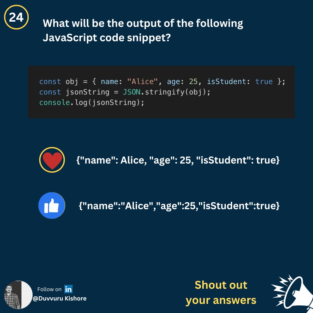 Duvvuru Kishore on LinkedIn: #javascript #mcqs #webdevelopment # ... Duvvuru Kishore on LinkedIn: #javascript #mcqs #webdevelopment # ...