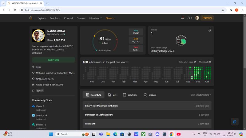 Nanda Gopal D on LinkedIn: #leetcode #coding #problemsolving # ... Nanda Gopal D on LinkedIn: #leetcode #coding #problemsolving # ...
