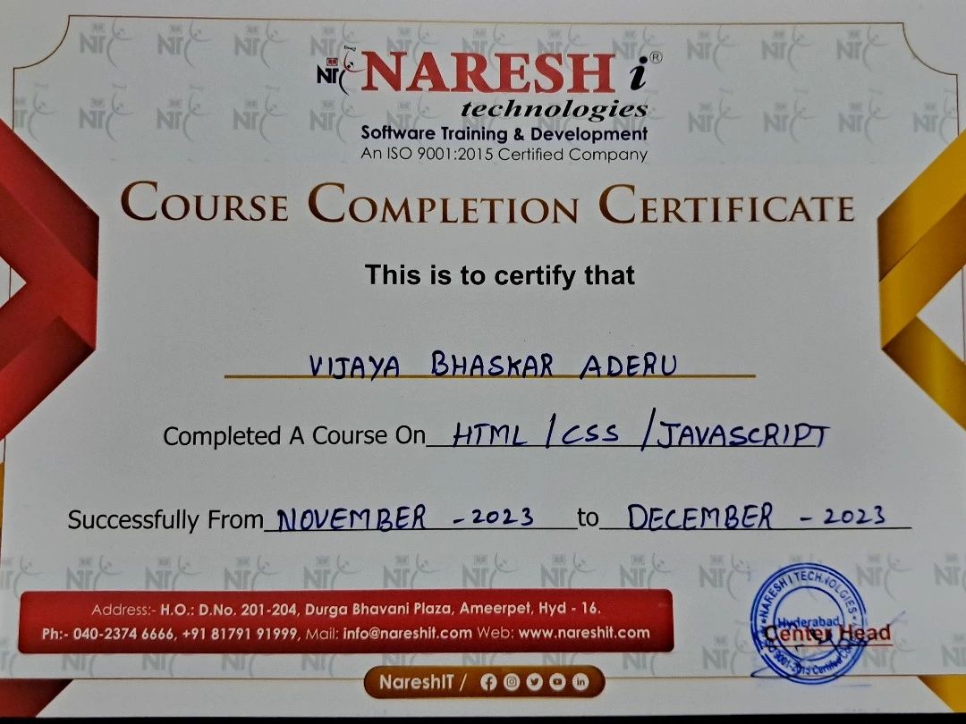 Completed My Front - End Development Course ||HTML5| |CSS3| |… | Vijaya ... Completed My Front - End Development Course ||HTML5| |CSS3| |… | Vijaya ...