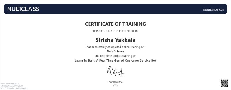 Sirisha Yakkala on LinkedIn: My experience has successfully completed ... Sirisha Yakkala on LinkedIn: My experience has successfully completed ...