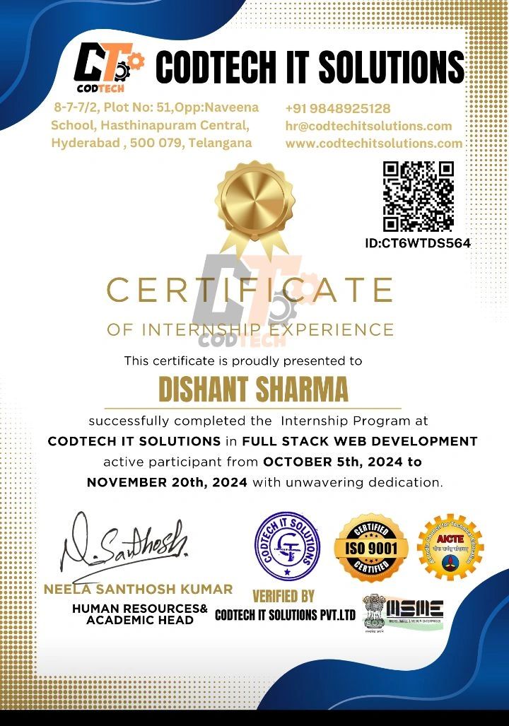 Dishant Sharma on LinkedIn: Internship certificate,🎉🌟 I AM VERY EXCITED ... Dishant Sharma on LinkedIn: Internship certificate,🎉🌟 I AM VERY EXCITED ...