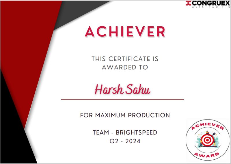 Harsh Sahu on LinkedIn: #congruex #certification Harsh Sahu on LinkedIn: #congruex #certification