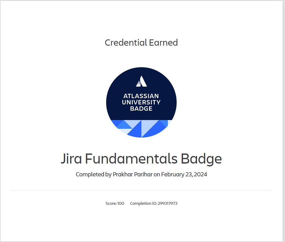 Prakhar Singh Parihar on LinkedIn: #learningkickstarted #jirabadge # ... Prakhar Singh Parihar on LinkedIn: #learningkickstarted #jirabadge # ...