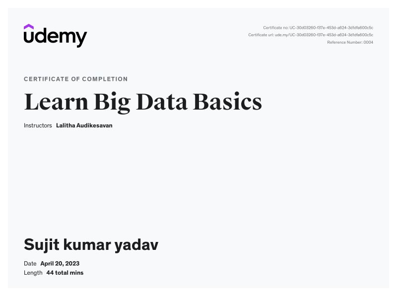 Sujit Kumar Yadav on LinkedIn: #udemycourse #bigdata #basics Sujit Kumar Yadav on LinkedIn: #udemycourse #bigdata #basics