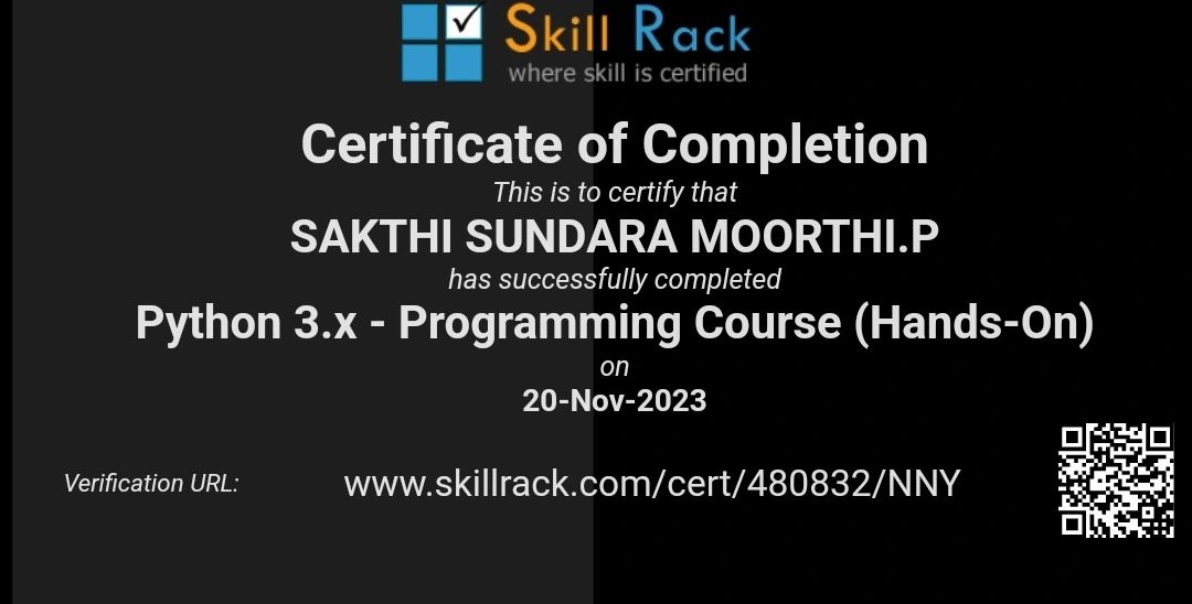 Sakthi sundara moorthi .P on LinkedIn: #skillrack #python Sakthi sundara moorthi .P on LinkedIn: #skillrack #python