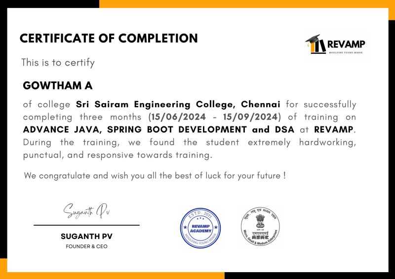 Gowtham A on LinkedIn: #java #springboot #dsa #programming # ... Gowtham A on LinkedIn: #java #springboot #dsa #programming # ...