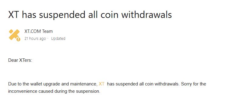 CROWDNEWS on LinkedIn: HEADS UP: ⚠️ XT Exchange abruptly suspended all ... CROWDNEWS on LinkedIn: HEADS UP: ⚠️ XT Exchange abruptly suspended all ...