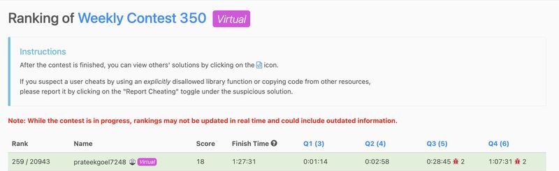 Prateek Goel on LinkedIn: #leetcode #contest #weekly #virtual #change ... Prateek Goel on LinkedIn: #leetcode #contest #weekly #virtual #change ...