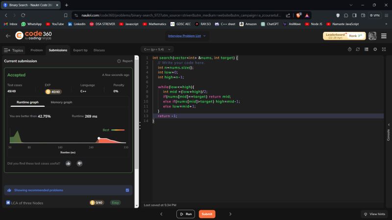 Sujal Barnwal on LinkedIn: Binary Search C++ program Sujal Barnwal on LinkedIn: Binary Search C++ program