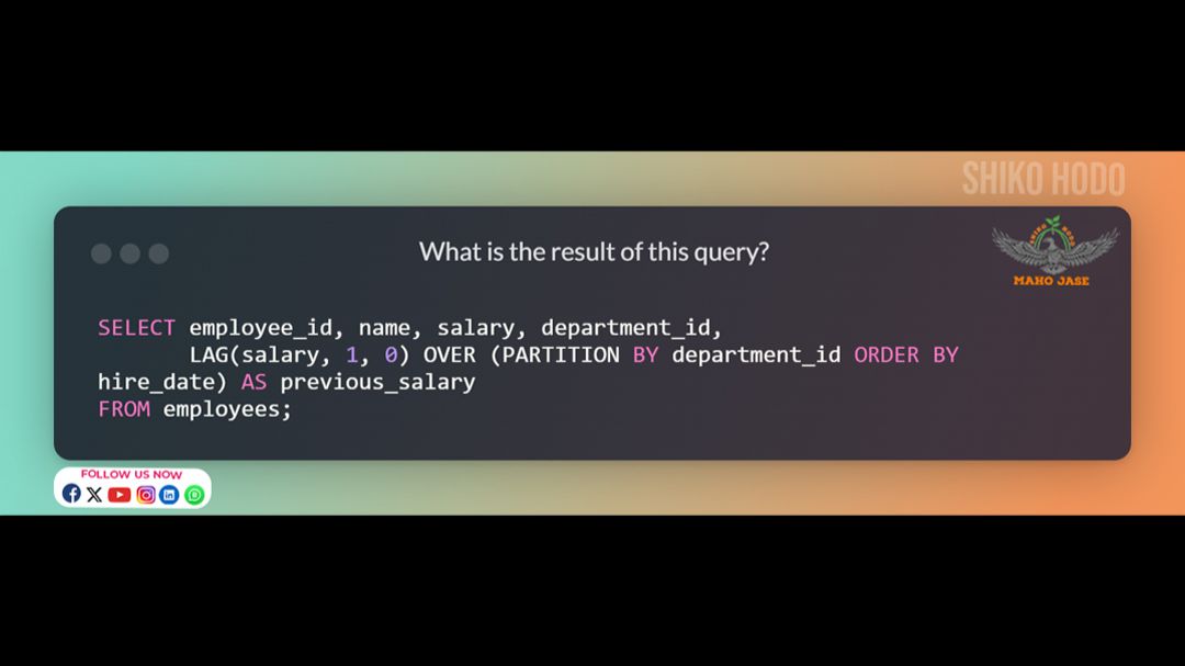Maho Jase IT on LinkedIn: #mysql #sqlquery #lagfunction # ... Maho Jase IT on LinkedIn: #mysql #sqlquery #lagfunction # ...