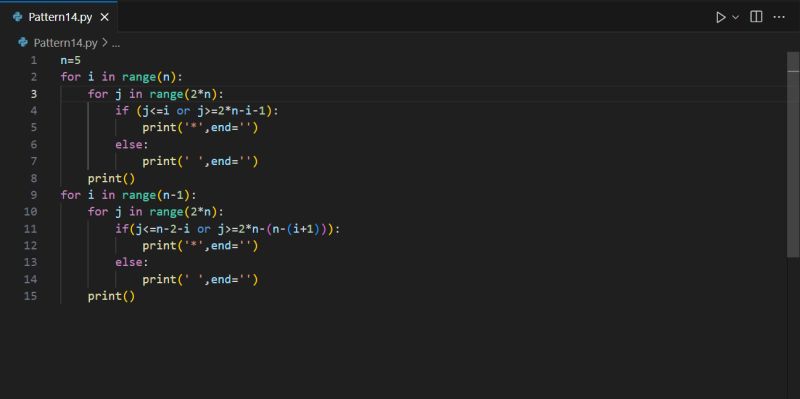 #day14 #python #codingchallenge #patternprinting | Sai Sravani Varada #day14 #python #codingchallenge #patternprinting | Sai Sravani Varada