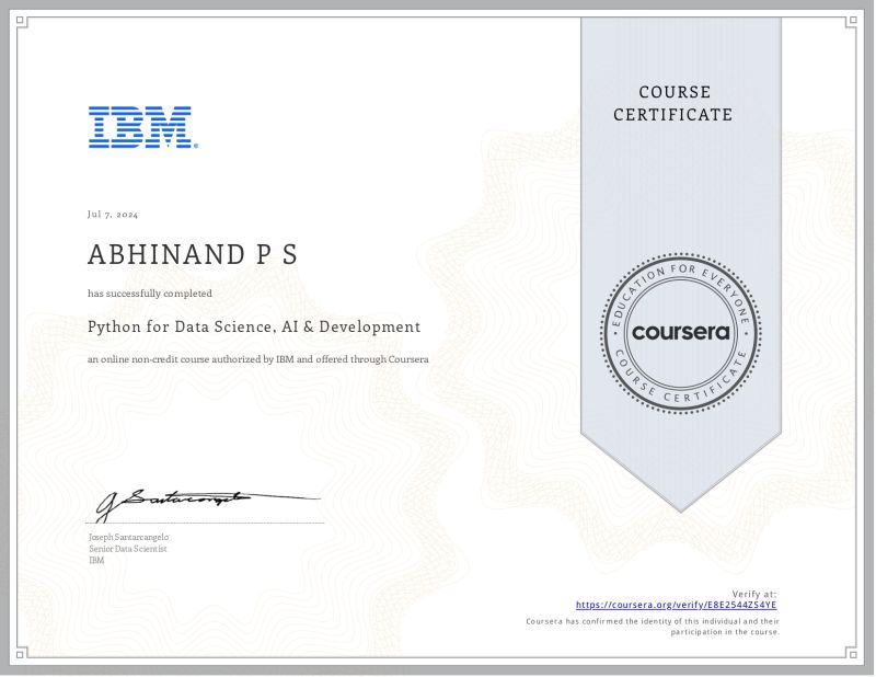 Abhinand PS on LinkedIn: #datascience #ai #python #coursera # ... Abhinand PS on LinkedIn: #datascience #ai #python #coursera # ...