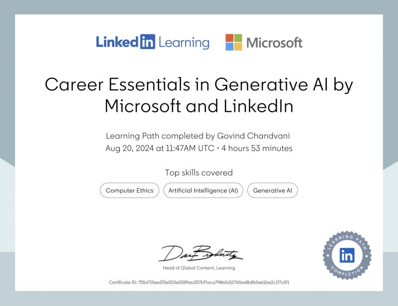Govind Chandvani on LinkedIn: #generativeai #careerdevelopment # ... Govind Chandvani on LinkedIn: #generativeai #careerdevelopment # ...