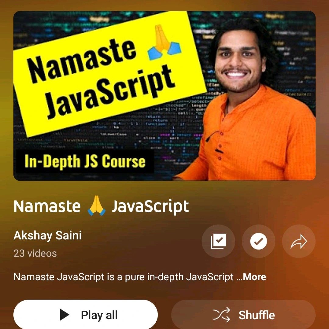 Completed Namaste JavaScript by Akshay Saini | ABHISHEK P P posted on ... Completed Namaste JavaScript by Akshay Saini | ABHISHEK P P posted on ...