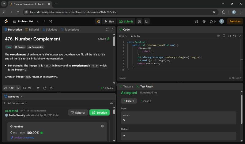 #leetcode #problemsolving #codingchallenge #day85 #bitmanipulation ... #leetcode #problemsolving #codingchallenge #day85 #bitmanipulation ...