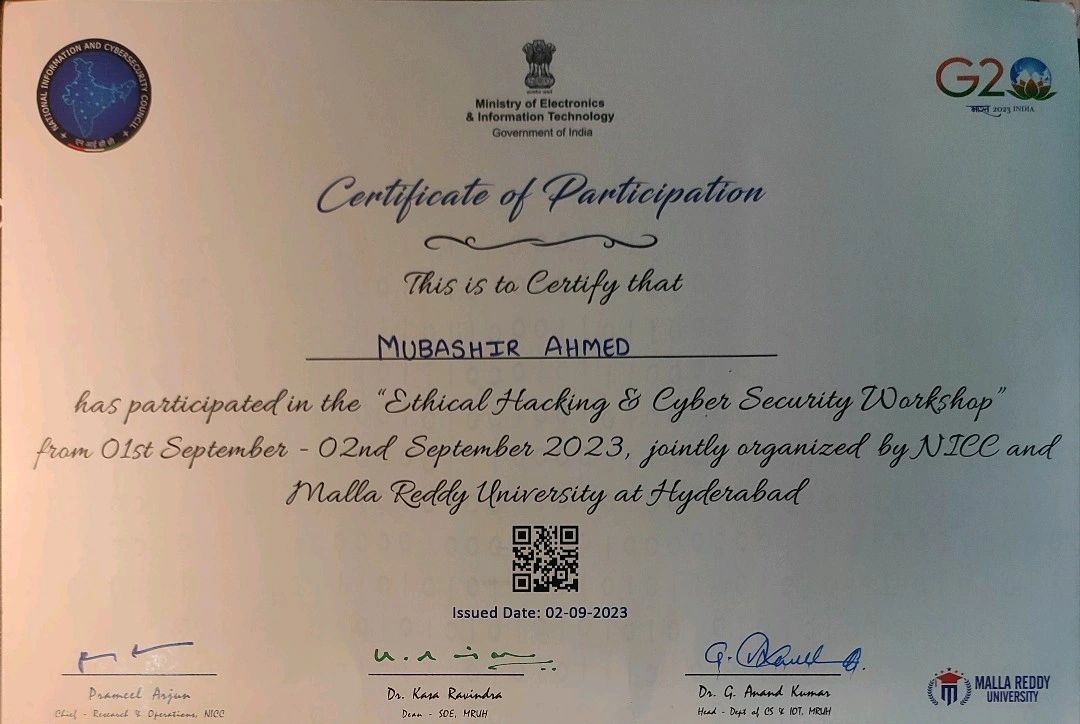 MOHAMMAD MUBASHIR AHMED on LinkedIn: #ethicalhacking #cybersecurity MOHAMMAD MUBASHIR AHMED on LinkedIn: #ethicalhacking #cybersecurity