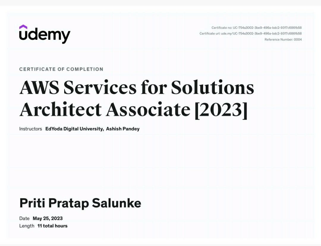 Priti Salunke on LinkedIn: #aws #cloudcertification Priti Salunke on LinkedIn: #aws #cloudcertification