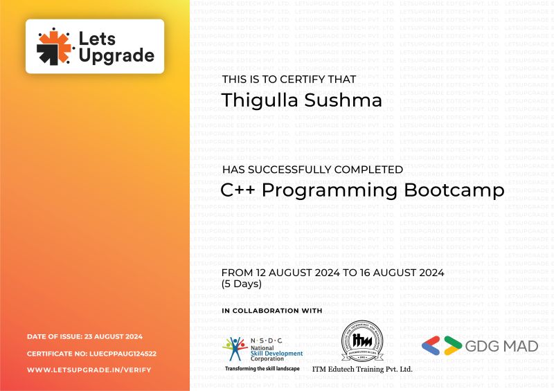 Thigulla Sushma on LinkedIn: #cpp #programming #letsupgrade # ... Thigulla Sushma on LinkedIn: #cpp #programming #letsupgrade # ...