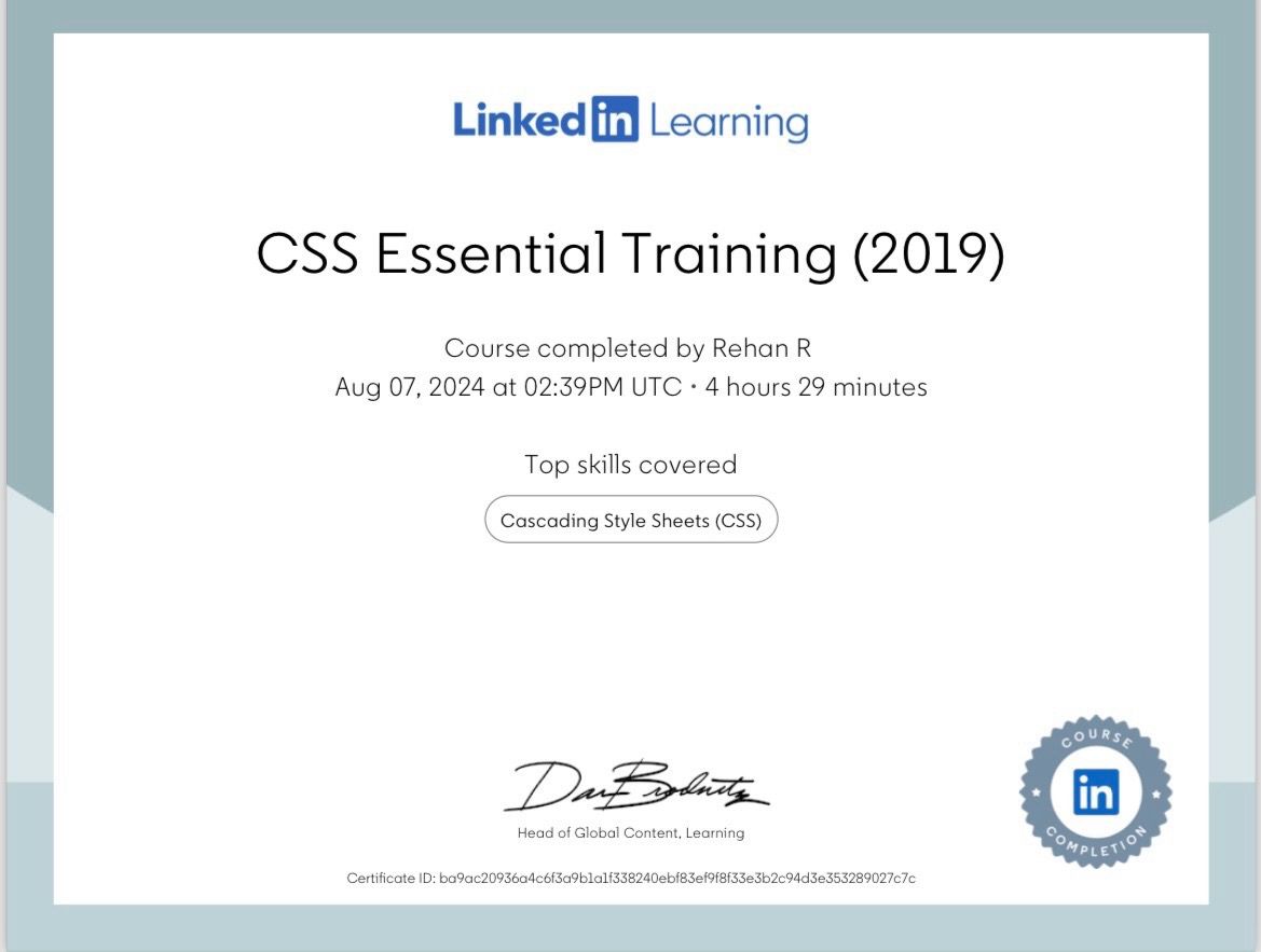 Rehan P R on LinkedIn: #css #webdevelopment #coding #linkedinlearning # ... Rehan P R on LinkedIn: #css #webdevelopment #coding #linkedinlearning # ...