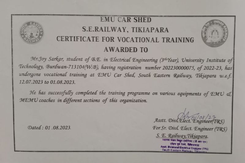 Joy Sarkar on LinkedIn: #connections #ministryofrailways #internship # ... Joy Sarkar on LinkedIn: #connections #ministryofrailways #internship # ...