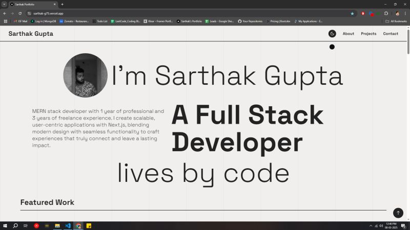 #webdevelopment #nextjs #portfolio #tech #innovation | Sarthak Gupta #webdevelopment #nextjs #portfolio #tech #innovation | Sarthak Gupta