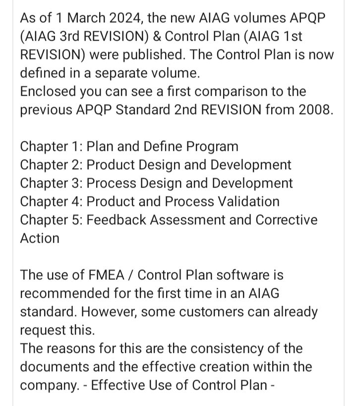 Mohan dutt Sharma on LinkedIn: Dear Folks, APQP has been revised as 3rd ... Mohan dutt Sharma on LinkedIn: Dear Folks, APQP has been revised as 3rd ...