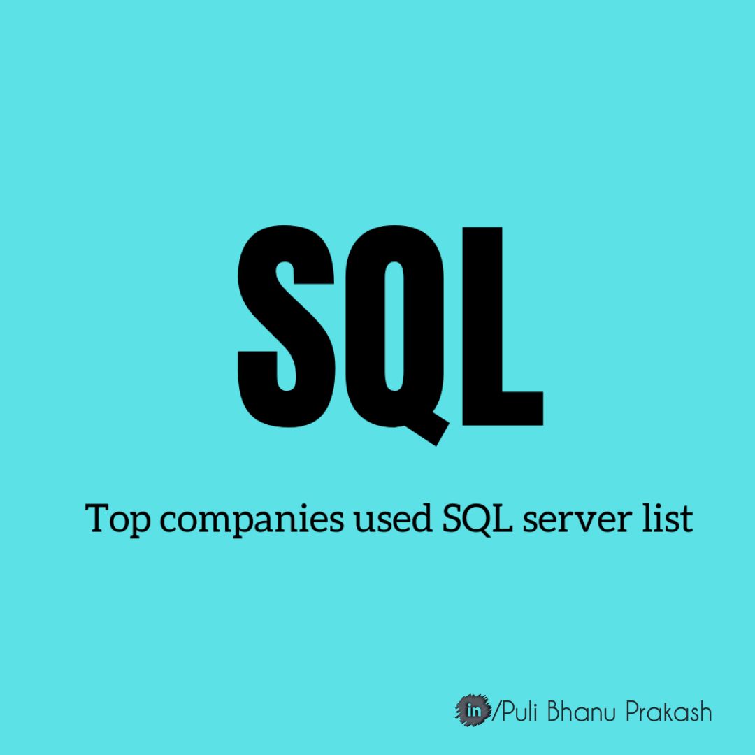 Puli Bhanu Prakash on LinkedIn: #sql #sqlserver #sqldeveloper # ... Puli Bhanu Prakash on LinkedIn: #sql #sqlserver #sqldeveloper # ...