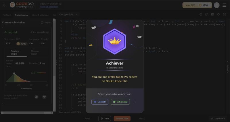 #coding #competitiveprogramming #backtracking #problemsolving #code360 ... #coding #competitiveprogramming #backtracking #problemsolving #code360 ...