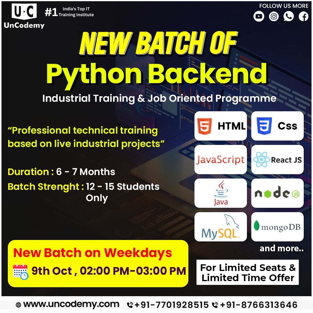 Uncodemy on LinkedIn: #uncodemy #pythonbackend #backenddevelopment # ... Uncodemy on LinkedIn: #uncodemy #pythonbackend #backenddevelopment # ...