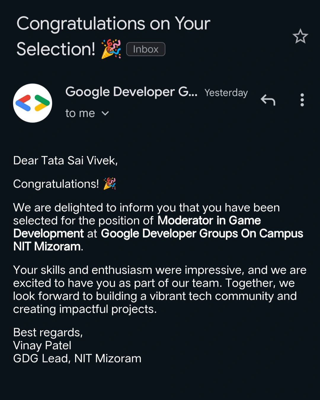 Sai Vivek Tata on LinkedIn: #gdsc #gamedevelopment #nitmizoram # ... Sai Vivek Tata on LinkedIn: #gdsc #gamedevelopment #nitmizoram # ...