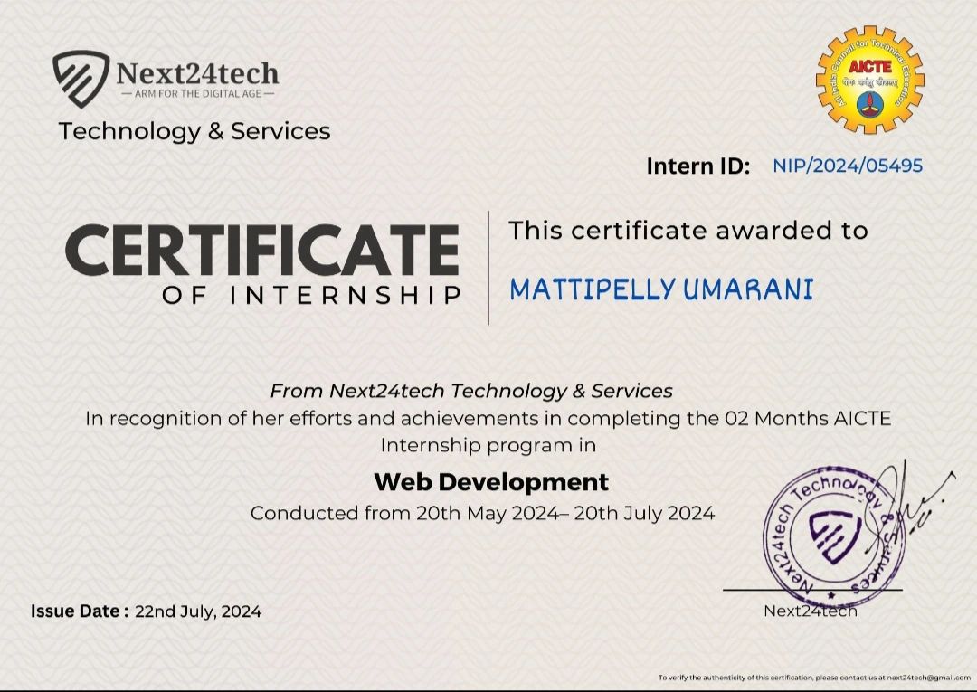 Uma Rani on LinkedIn: #webdevelopment #internship #careergrowth # ... Uma Rani on LinkedIn: #webdevelopment #internship #careergrowth # ...