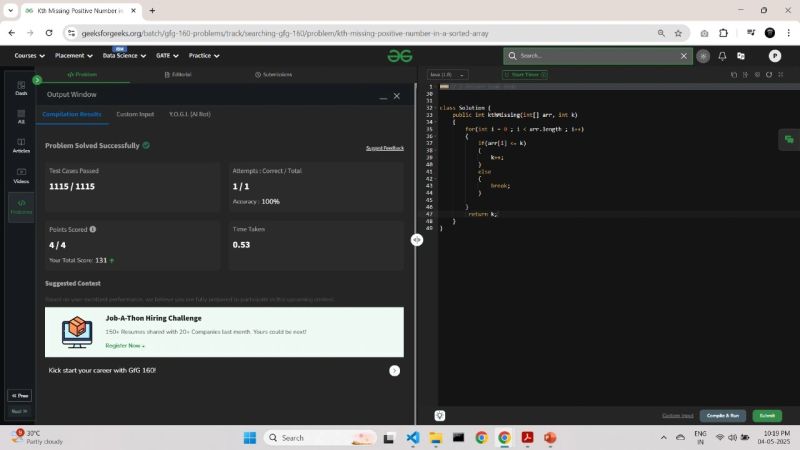 #geekstreak2025 #dsa #java #array #problemsolving #160daysofcode ... #geekstreak2025 #dsa #java #array #problemsolving #160daysofcode ...