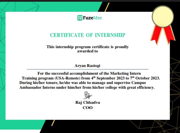 Aryan Rastogi on LinkedIn: #fuzemee #careerjourney #marketingintern Aryan Rastogi on LinkedIn: #fuzemee #careerjourney #marketingintern
