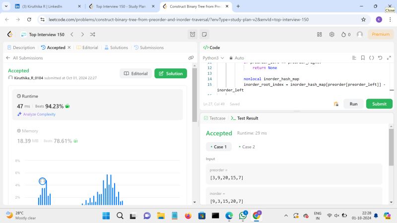 Kiruthika R on LinkedIn: Day 70 of my coding challenge on LeetCode is ... Kiruthika R on LinkedIn: Day 70 of my coding challenge on LeetCode is ...
