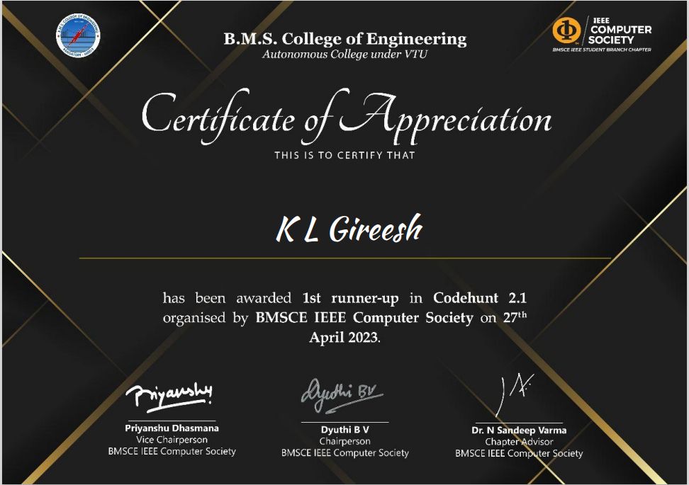 I am delighted to share that I achieved the runner-up position in a ... I am delighted to share that I achieved the runner-up position in a ...